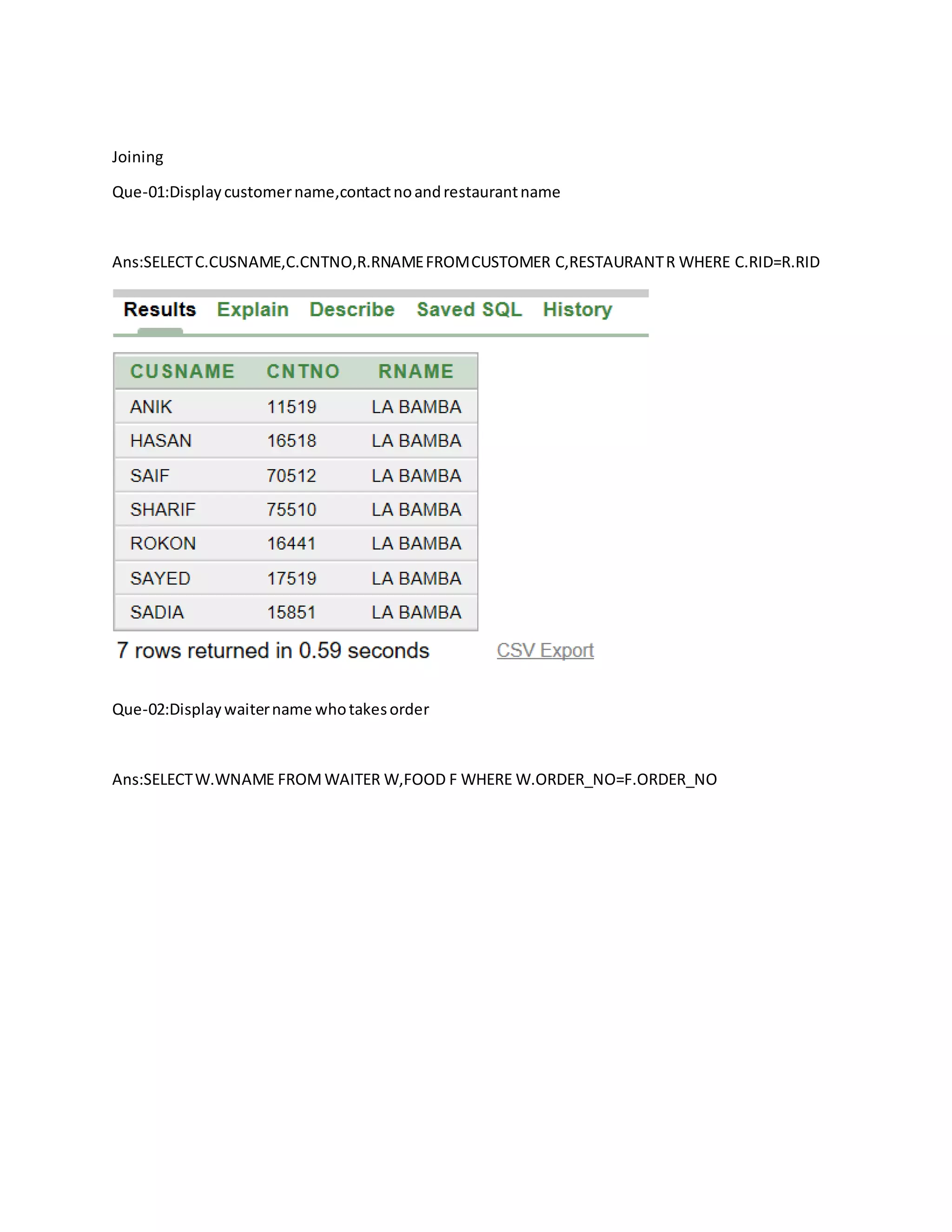 Restaurant Management System Database Project Oracle Pdf