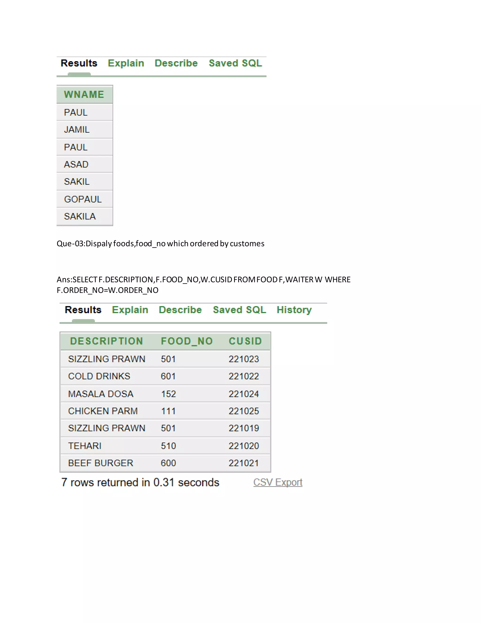 Restaurant Management System Database Project (Oracle) | DOCX