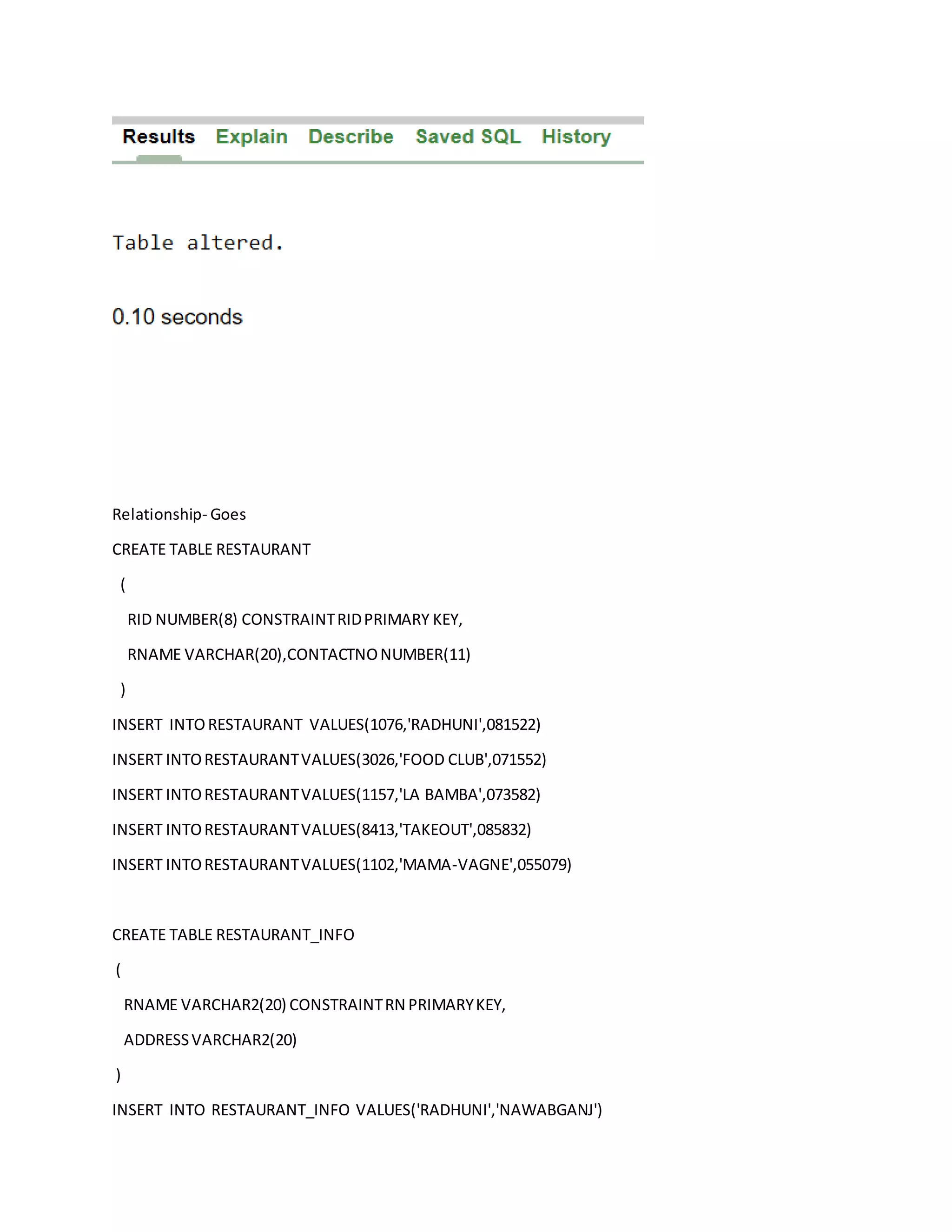 Restaurant Management System Database Project (Oracle) | PDF Restaurant Management System Database Project (Oracle) | PDF