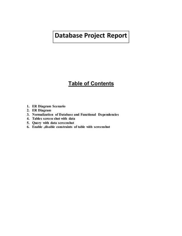 Restaurant Management System Database Project Oracle Pdf