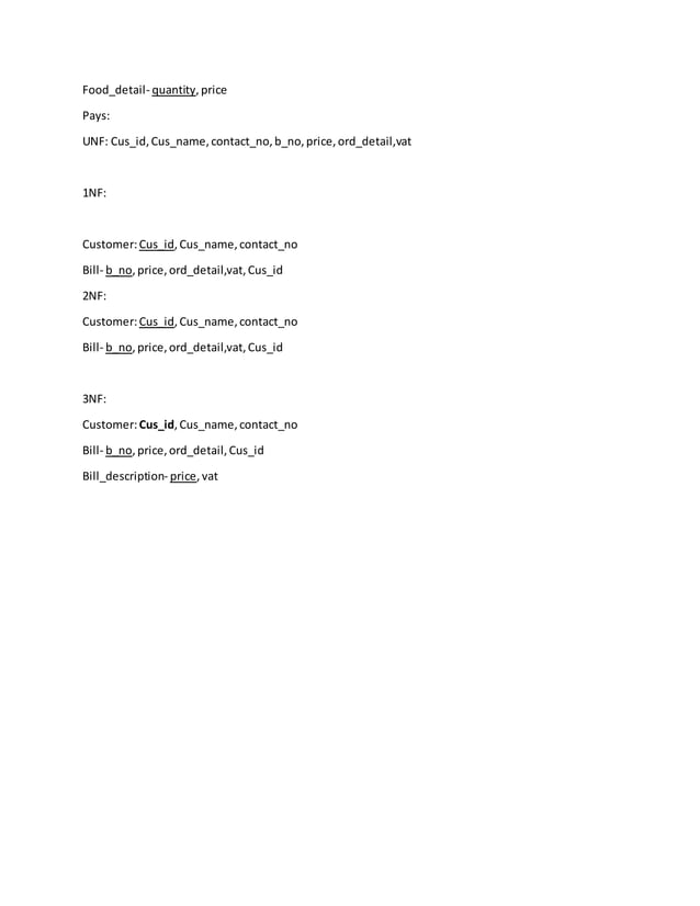 Restaurant Management System Database Project (Oracle) | DOCX ...