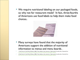 Restaurant Menu Labeling Jabri J 052110 | PPT