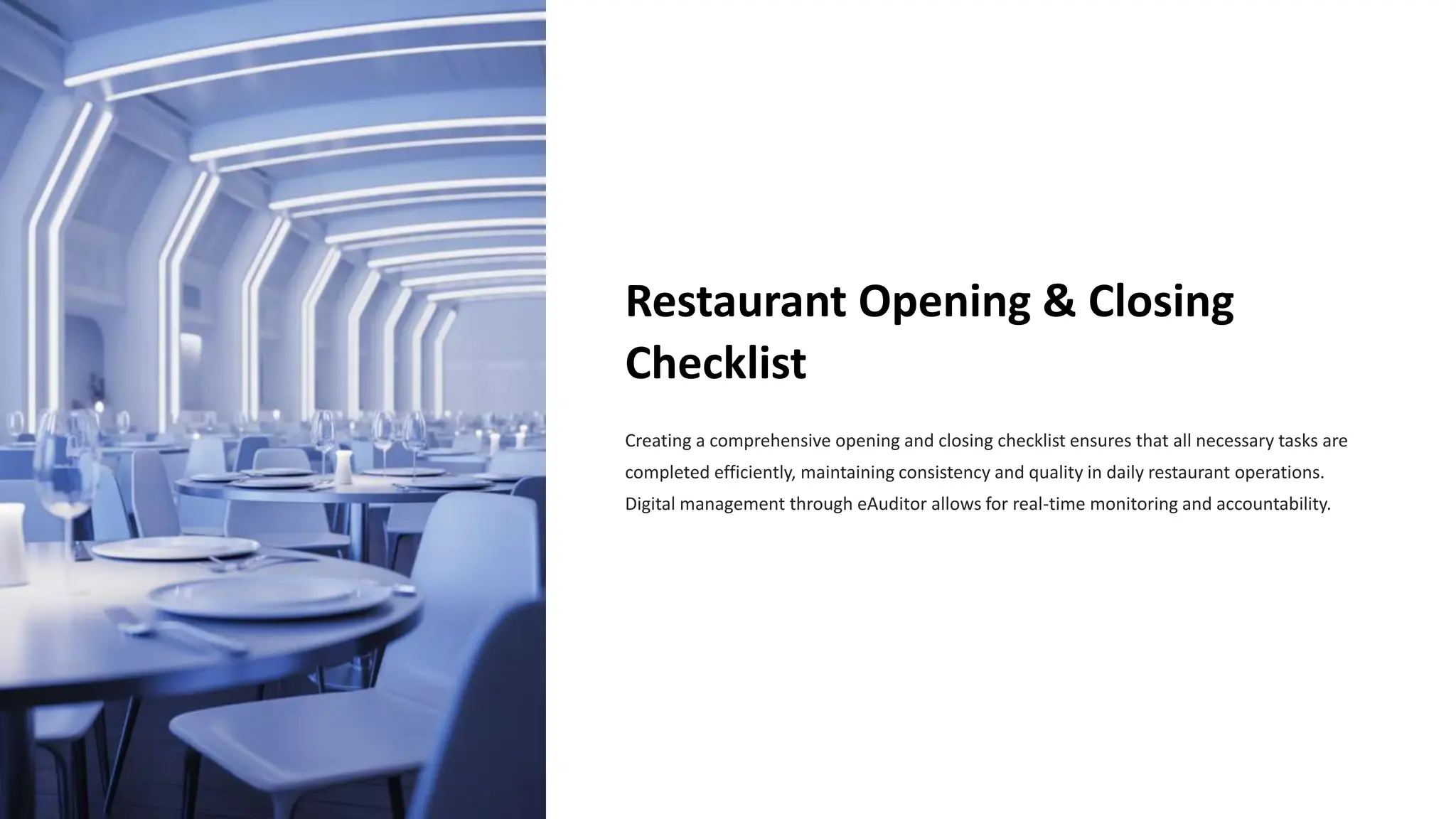 Restaurant Opening & Closing Checklist with eAuditor Audits and ...