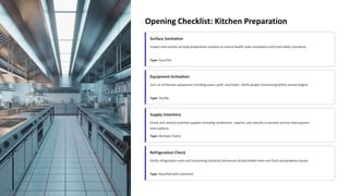 Restaurant Opening & Closing Checklist with eAuditor Audits and ...
