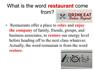 Restaurant operation | PPTX