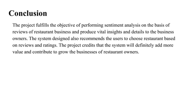 Restaurant Review Sentiment Analysis | PPTX