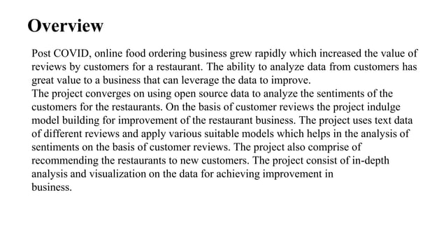 Restaurant Review Sentiment Analysis | PPTX