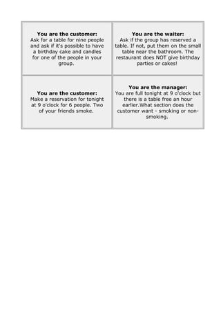 Restaurant role cards | DOC