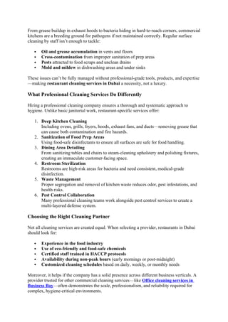 Office cleaning services in Business Bay | PDF