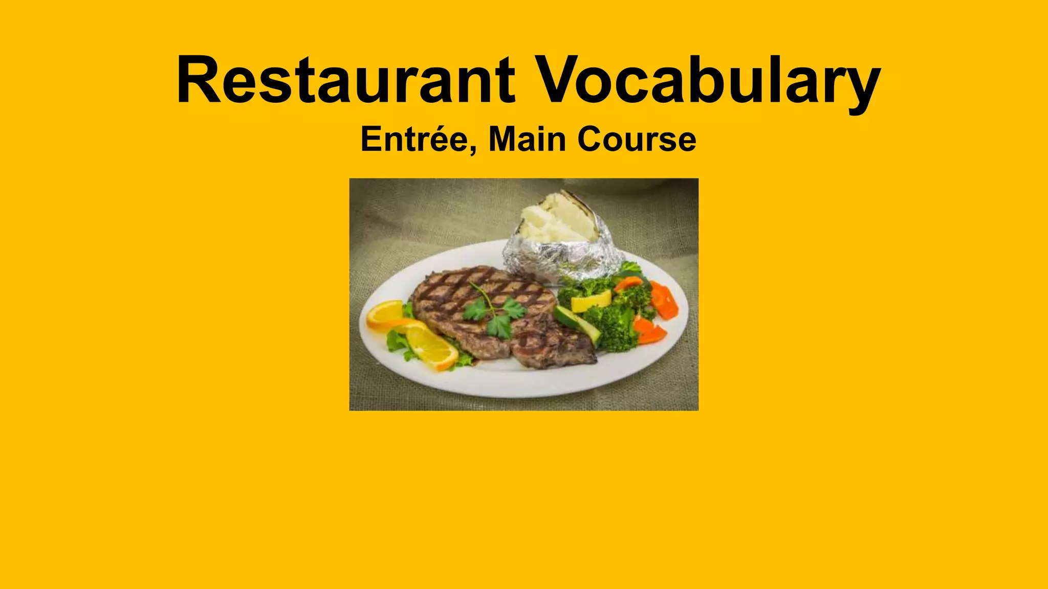 Restaurant vocabulary | PPTX