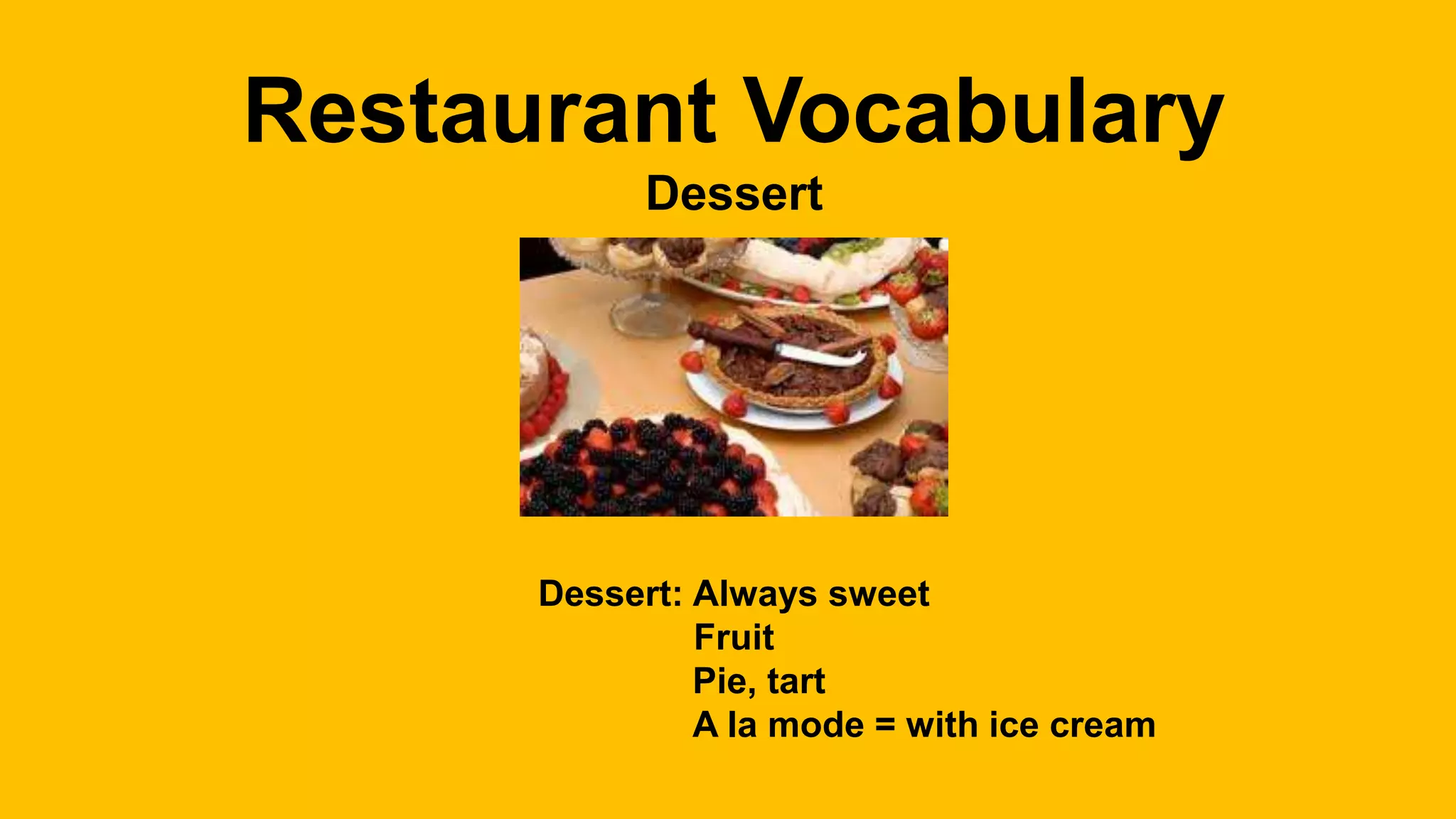 Restaurant vocabulary | PPTX
