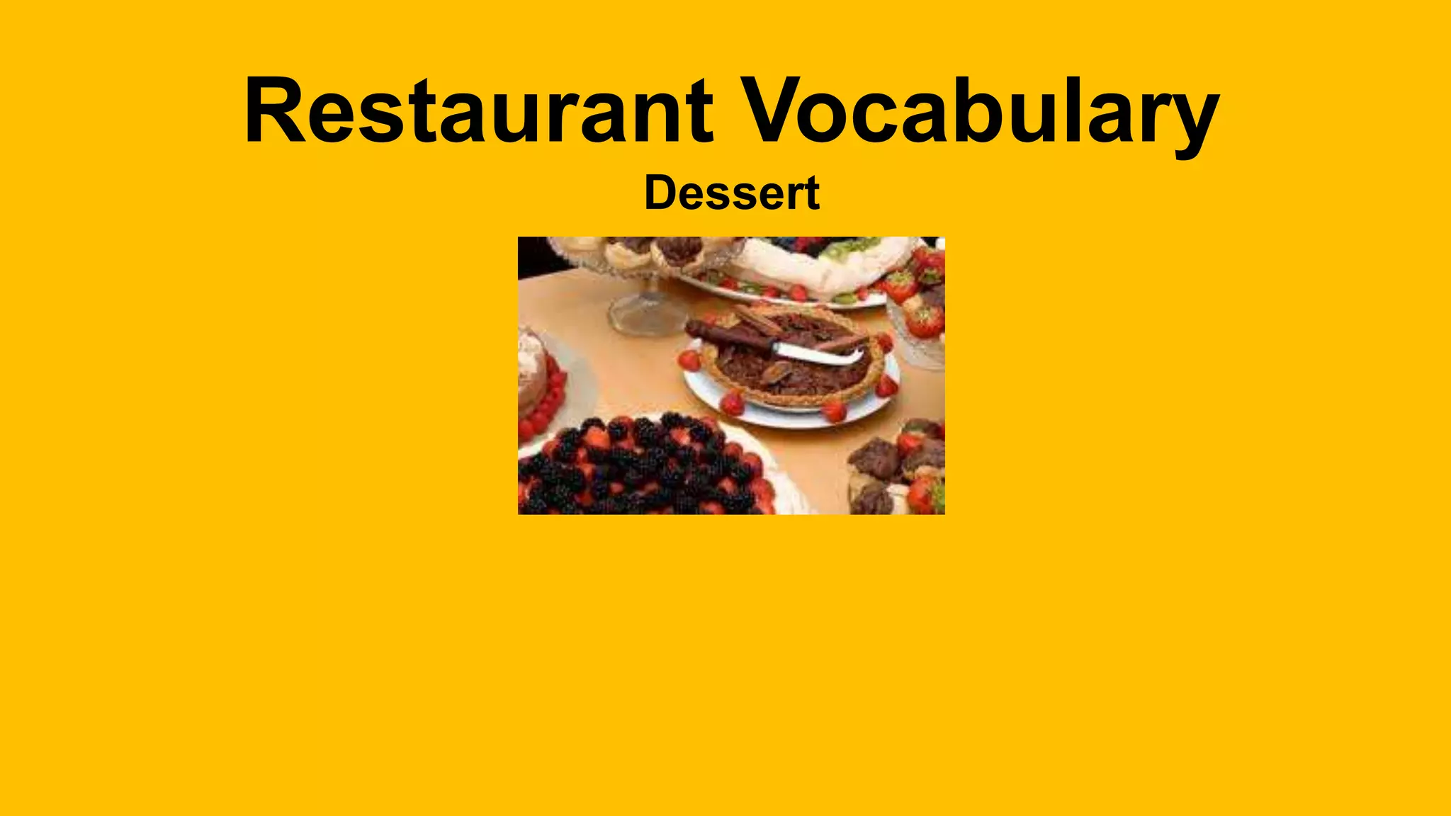 Restaurant vocabulary | PPTX
