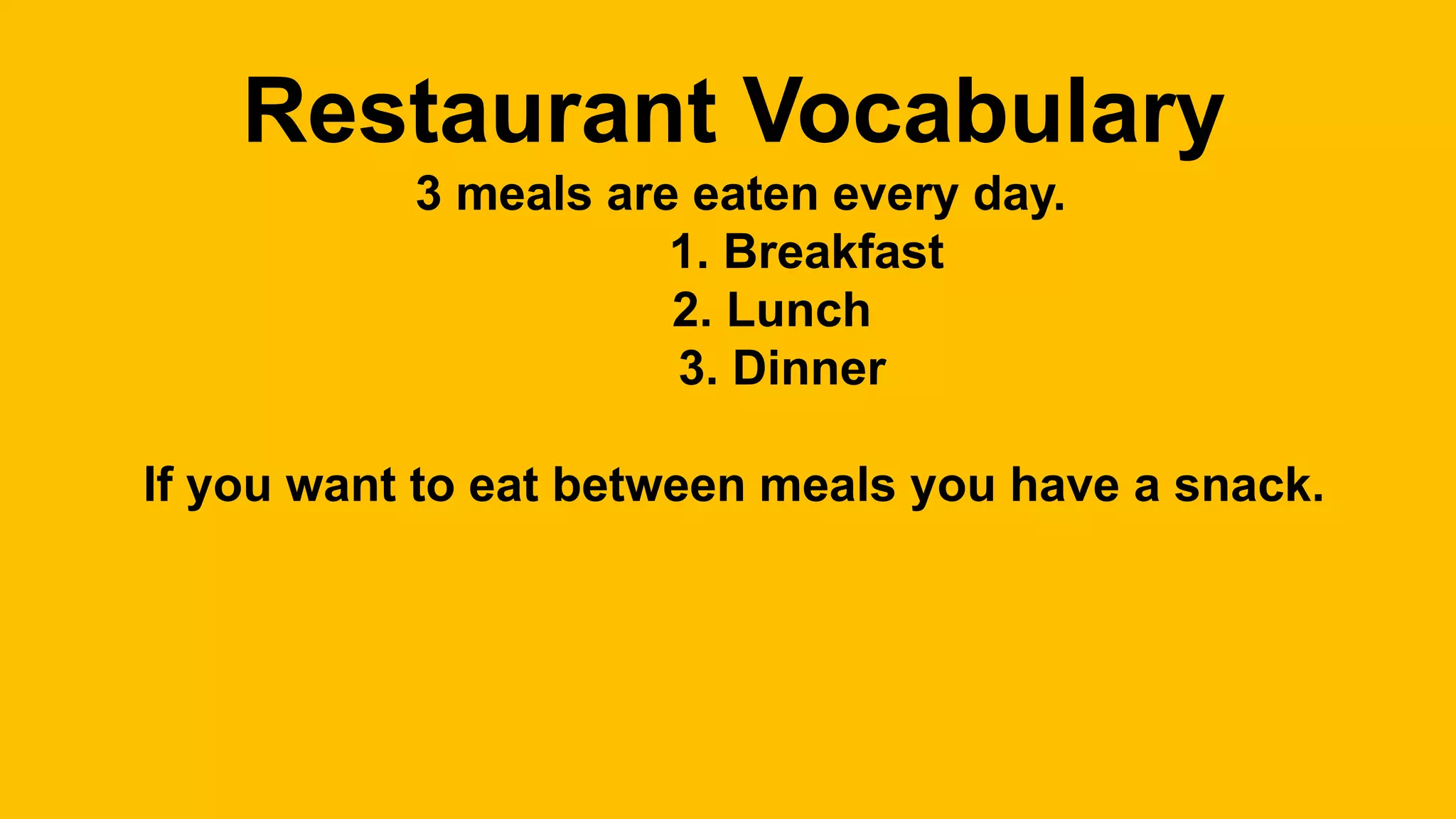 Restaurant vocabulary | PPTX