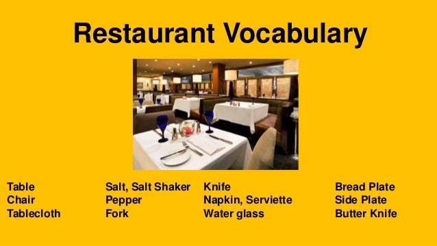Restaurant vocabulary