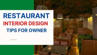 Restaurant Design Tips | PPT