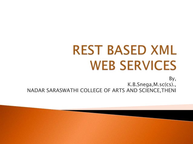 Rest Based Xml Web Services Ppt
