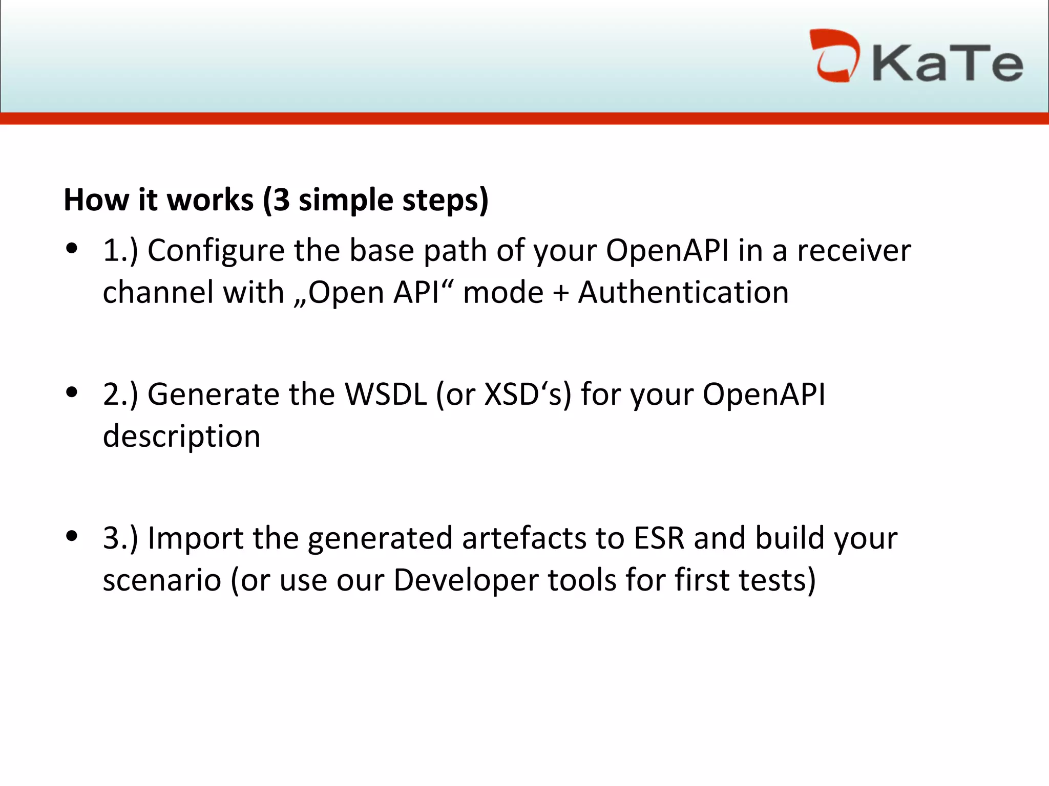 OpenAPI 2.0 with SAP PO / SAP PI & KaTe's RESTful adapter | PPT