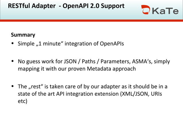 OpenAPI 2.0 with SAP PO / SAP PI & KaTe's RESTful adapter | PPT