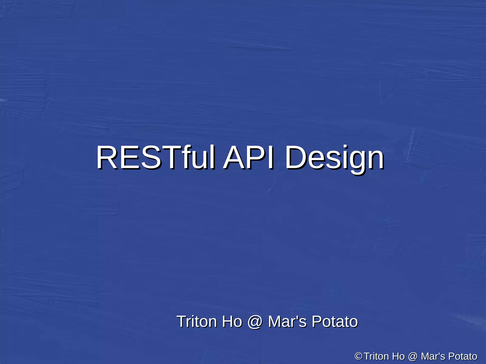 RESTful API Design | PPT