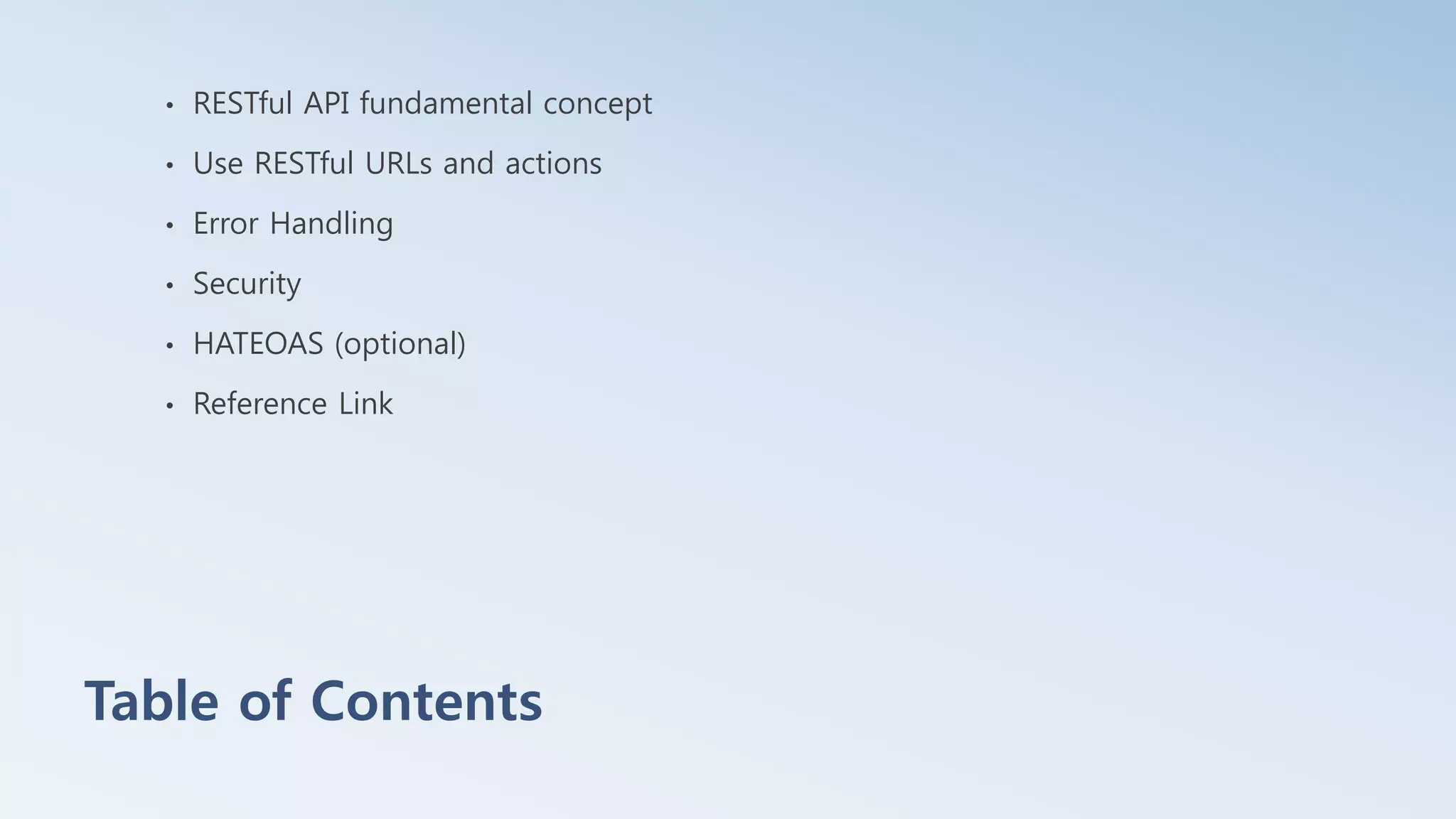 Restful API guide | PPTX