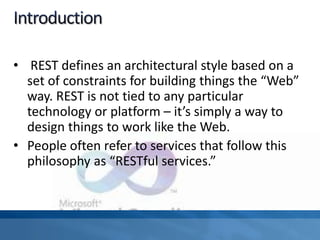 Restful Services With WFC | PPT