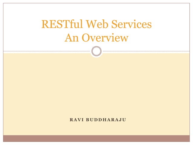 Overview of RESTful web services | PPT