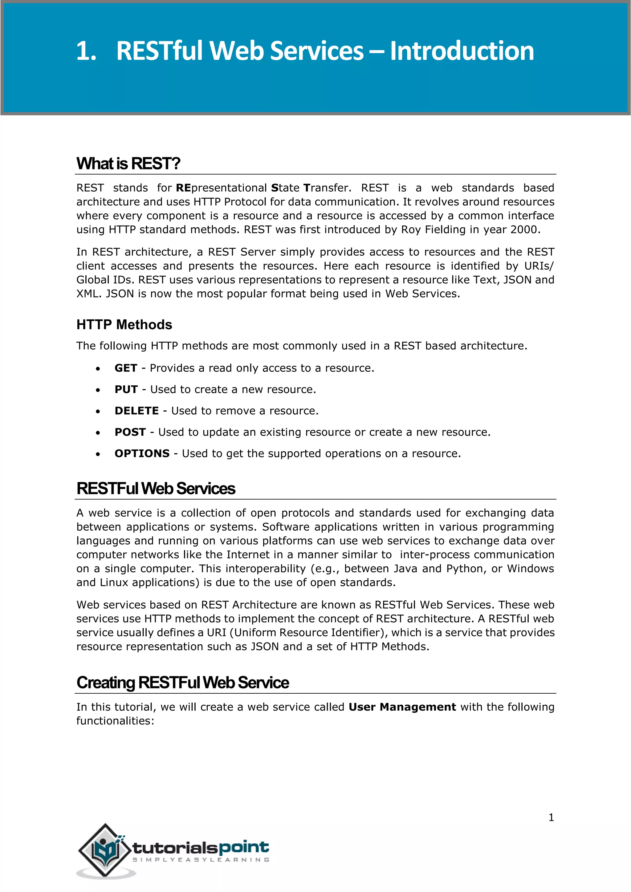 Restful web services_tutorial | PDF