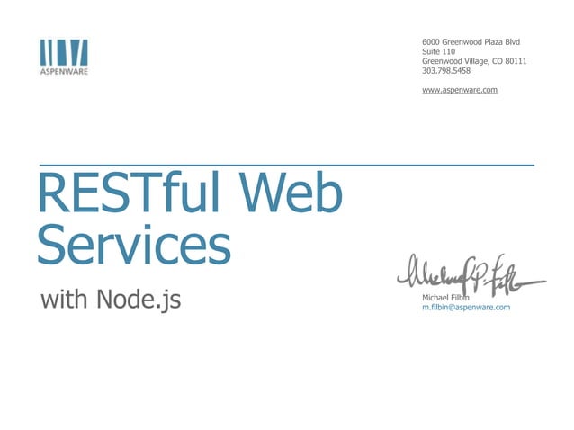 Restful web services with nodejs | PPTX