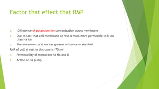 Resting membrane potential | PPTX