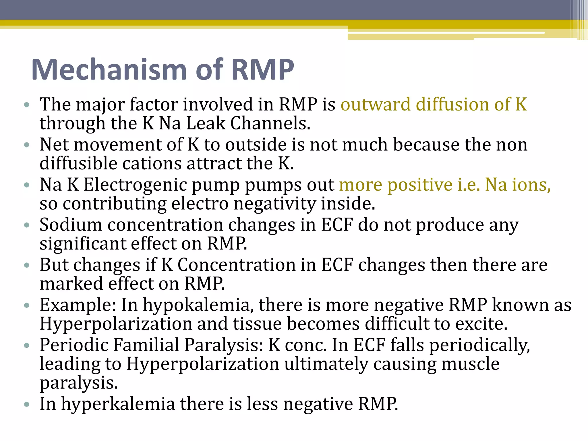 Resting membrane potential (the guyton and hall physiology) | PPTX