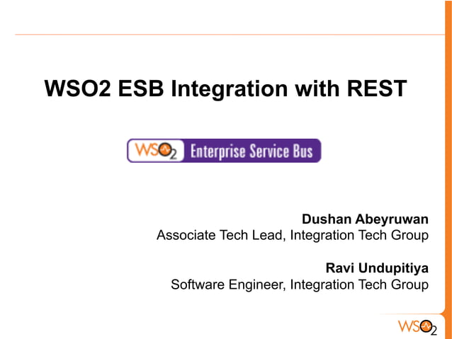 WSO2 ESB Integration with REST | PPT