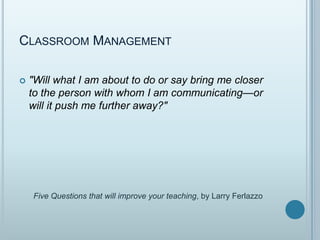 Classroom Management New Teachers | PPTX