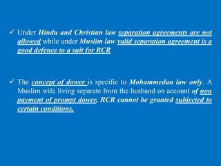 Restitution of conjugal rights a comparative study among indian ...