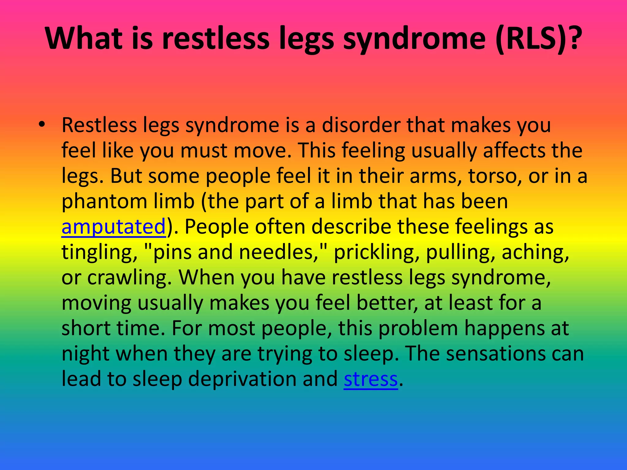 Restless legs syndrome | PPTX