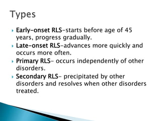 Restless leg syndrome | PPTX
