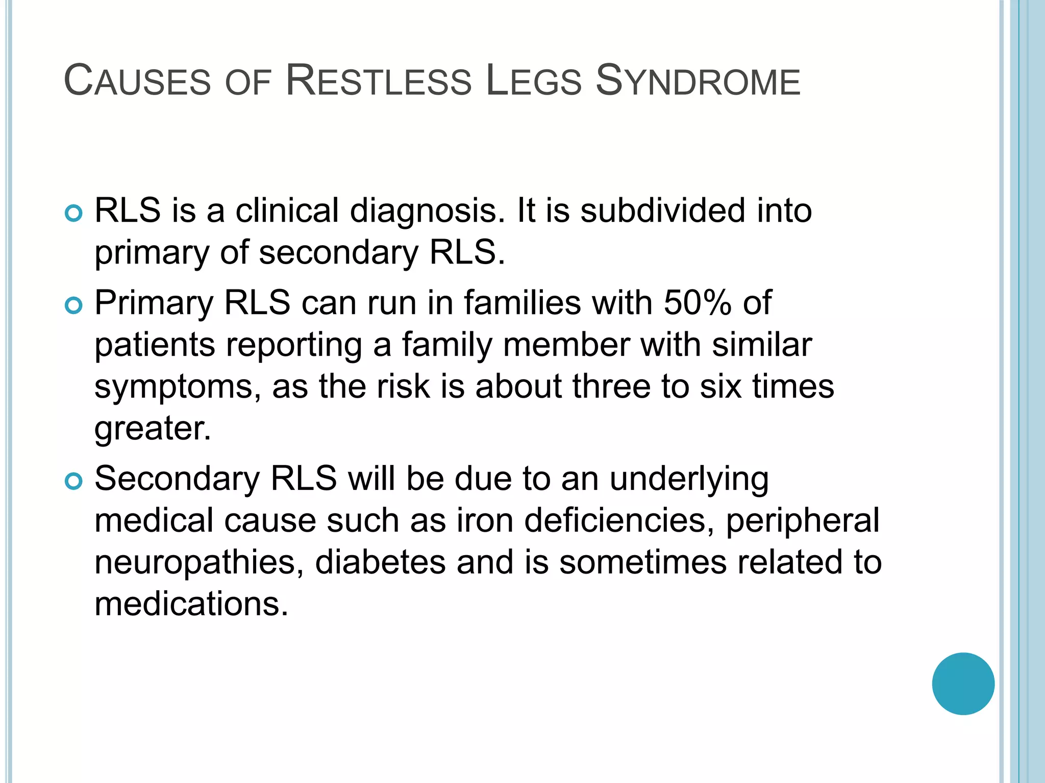 Restless leg syndrome | PPT