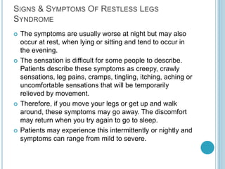 Restless leg syndrome | PPT