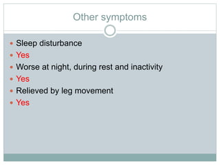 Restless leg syndrome | PPTX | Physical Therapy | Wellness