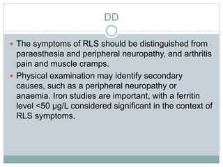 Restless leg syndrome | PPTX | Physical Therapy | Wellness