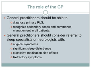 Restless leg syndrome | PPTX | Physical Therapy | Wellness