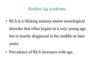 Restless leg syndrome | PPTX