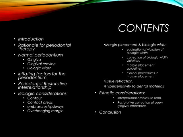 perio restorative | PPT | Dental Health | Diseases and Conditions