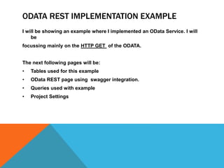 OData RESTful implementation | PPT