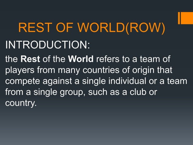 Rest of world(row) Naveen Balaji | PPTX