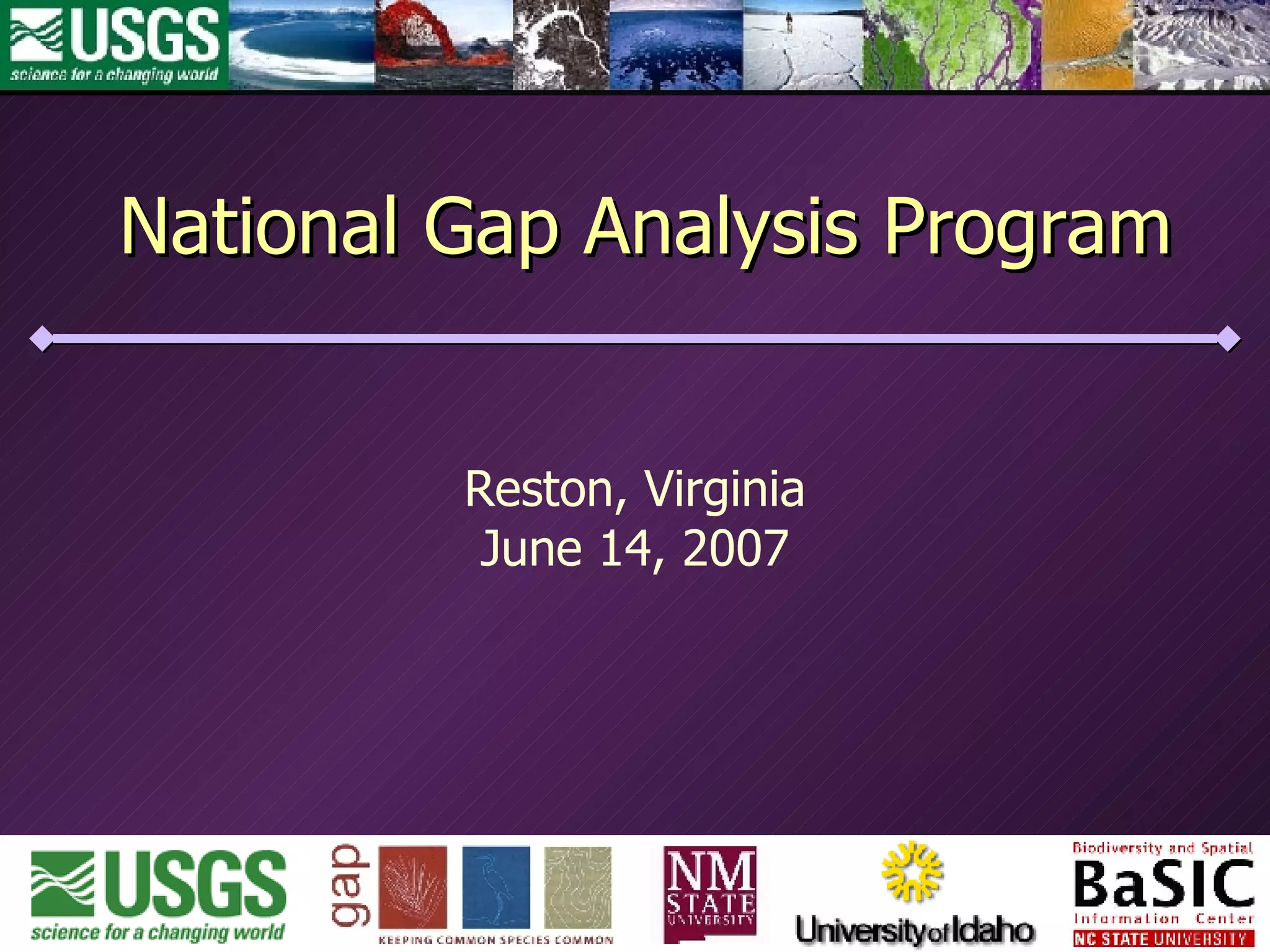 National Gap Analysis Program | PPT