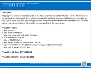Reston Community Center Aquatic Facility Renovations | PPT