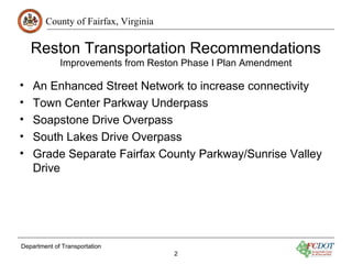 Reston Network Analysis: Existing Conditions | PPT