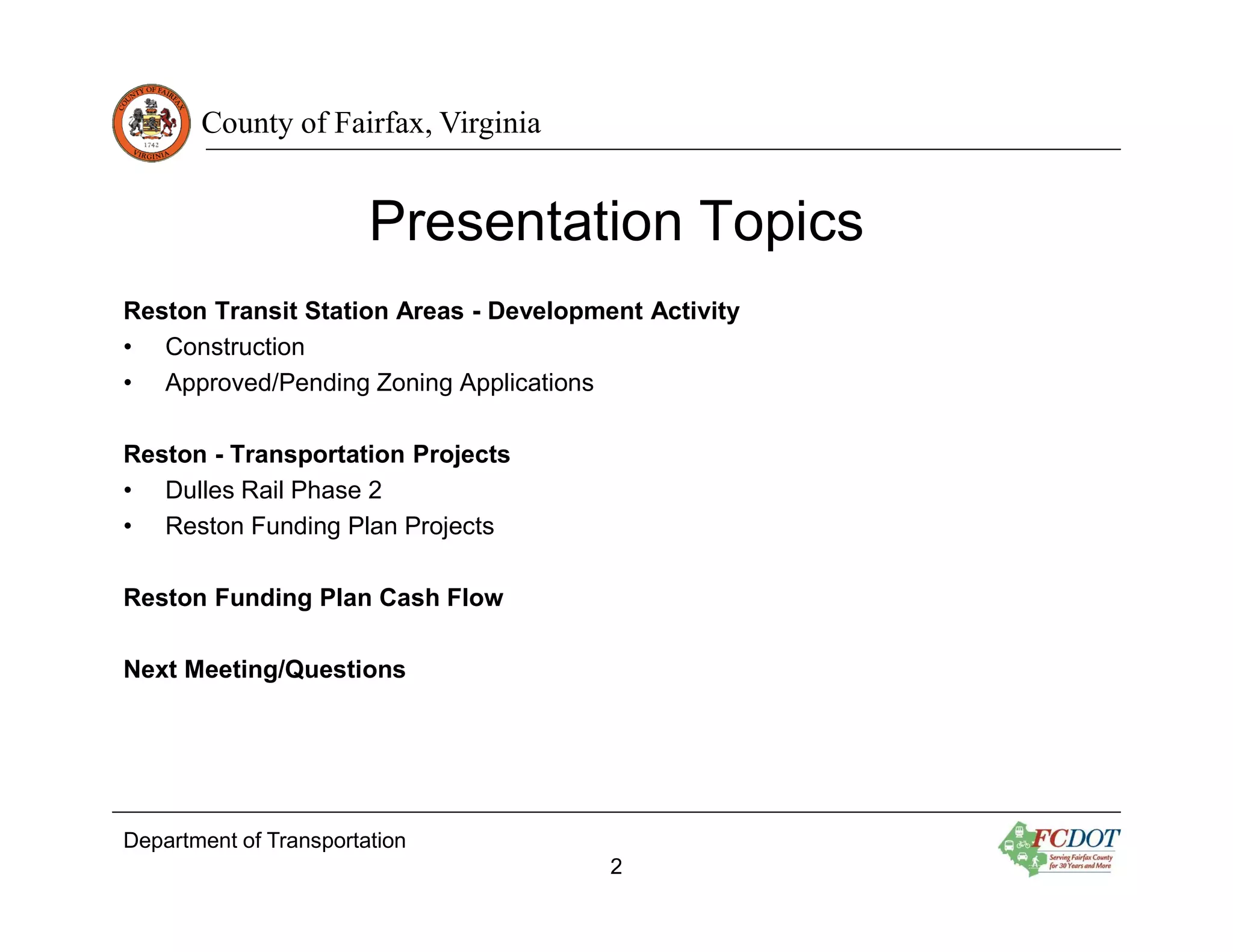 Reston Transit Station Areas Development and Transportation Projects | PDF