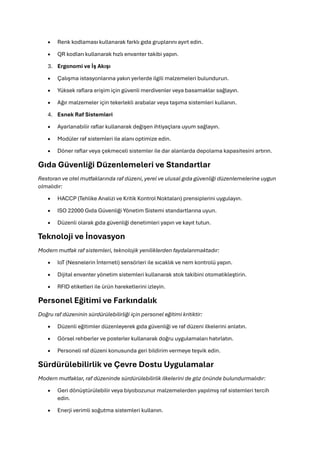 Restoran ve Otel Mutfaklarında Raf Düzeni: Gıda Güvenliği ve Verimlilik ...