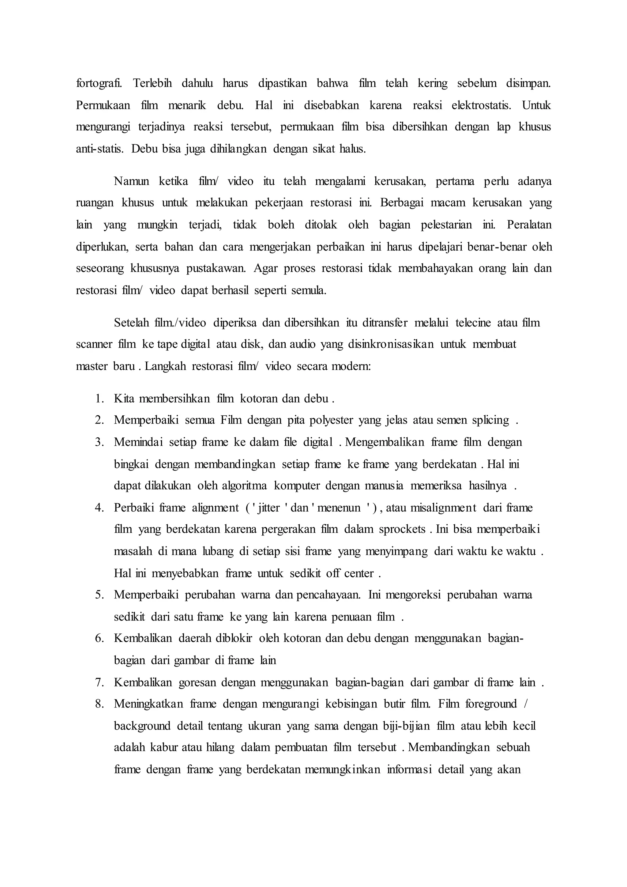 Restorasi Digital Video | DOCX